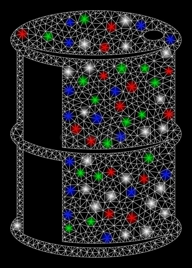 Bright Mesh Network Oil Barrel with Flash Spots Stock Vector ...