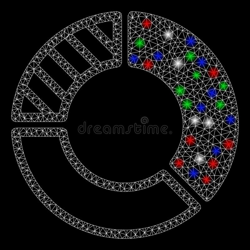 Bright Mesh Network Pie Chart with Flare Spots Stock Illustration ...
