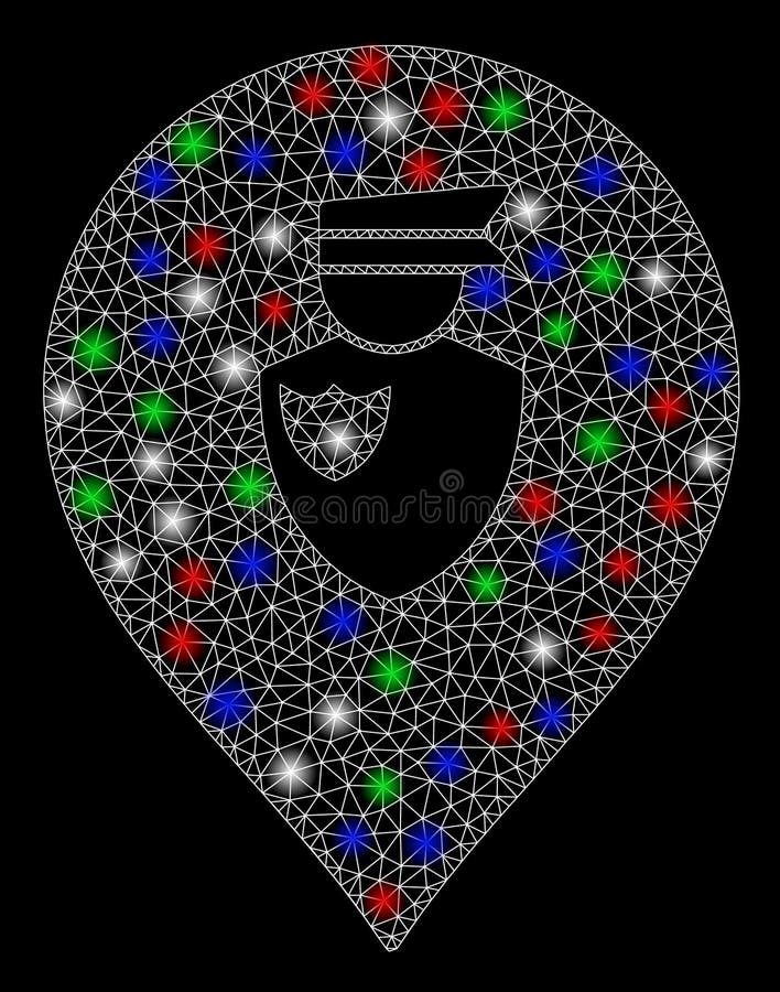 Bright Mesh Network Policeman Marker with Light Spots Stock Vector ...
