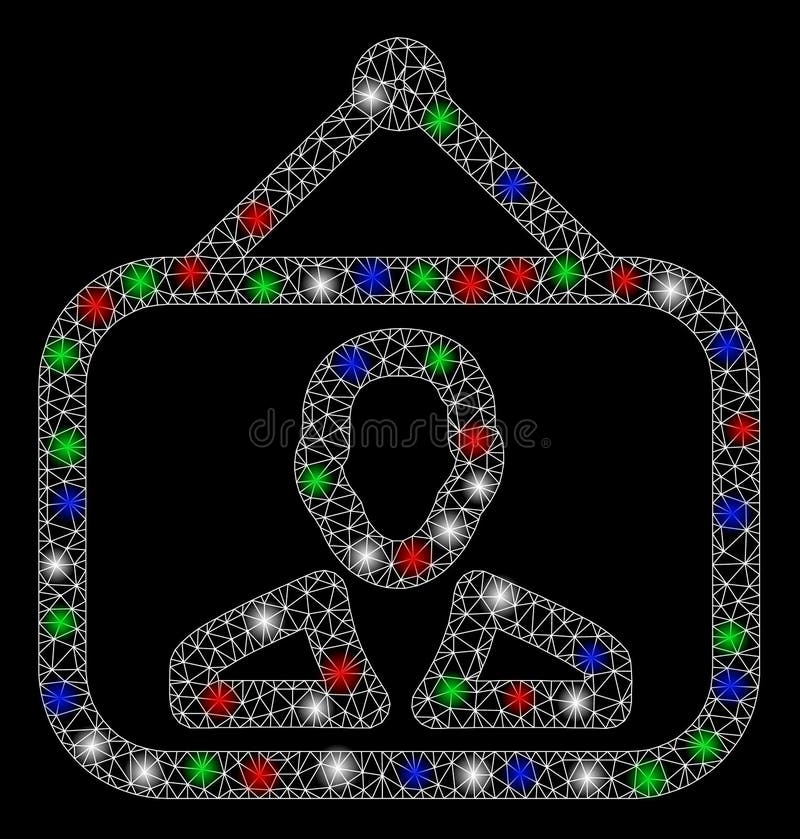 Bright Mesh Network Portrait with Light Spots Stock Illustration ...