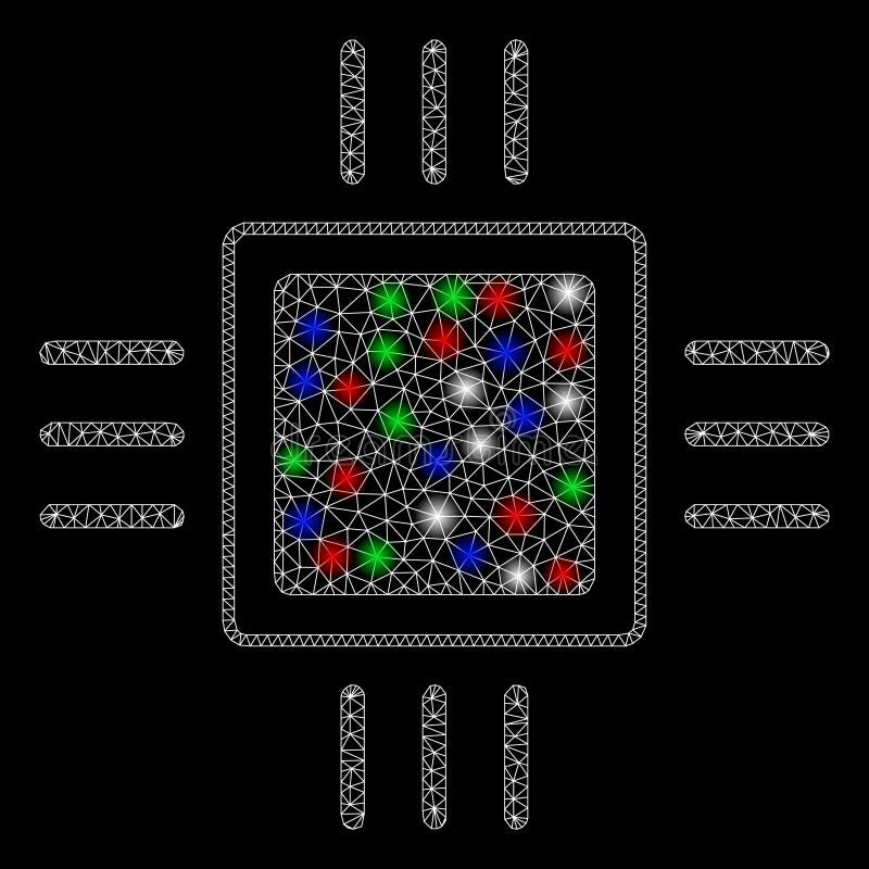 Bright Mesh Network Processor with Flash Spots Stock Illustration ...