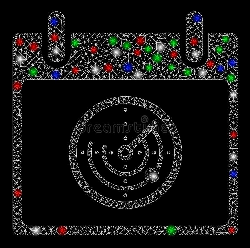 Bright Mesh Network Radar Calendar Day with Flash Spots Stock Vector ...