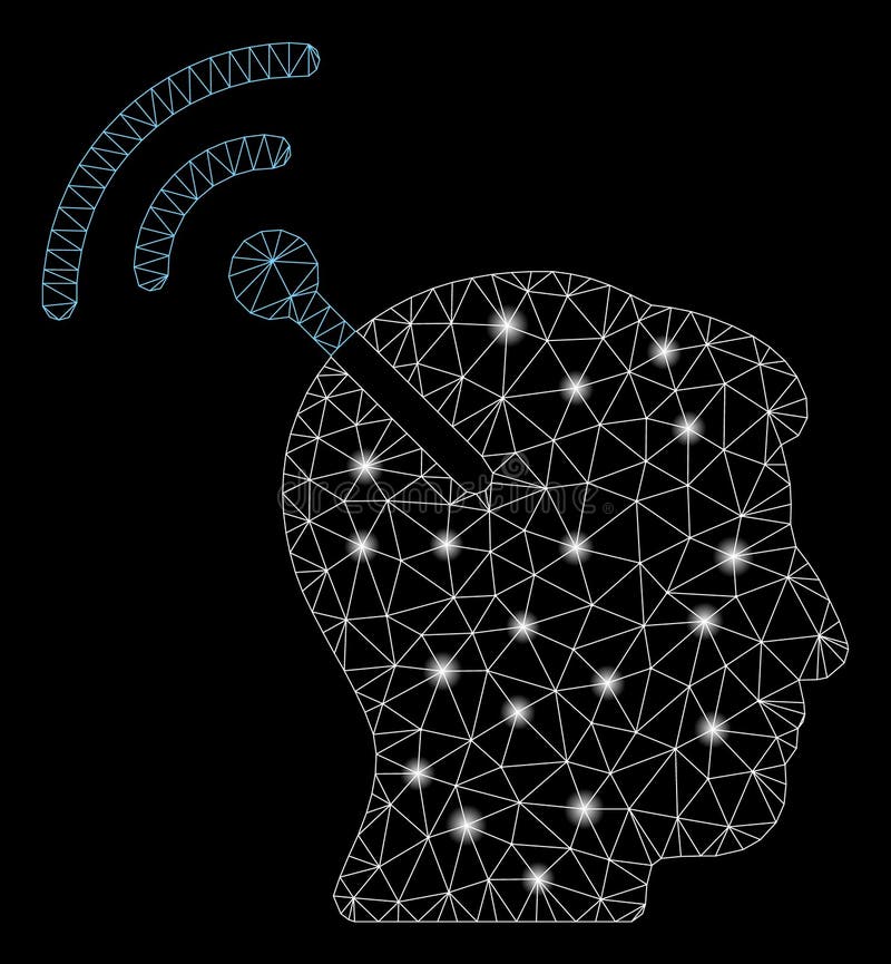 Bright Mesh Network Radio Neural Interface with Light Spots Stock ...