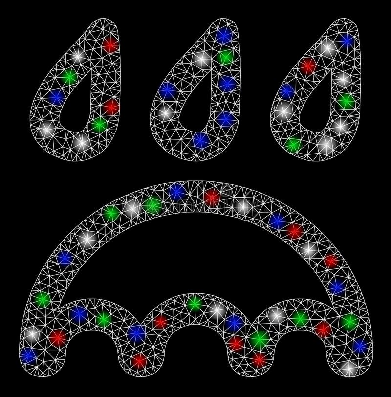 Bright Mesh Network Rain Protection with Flare Spots Stock Illustration ...