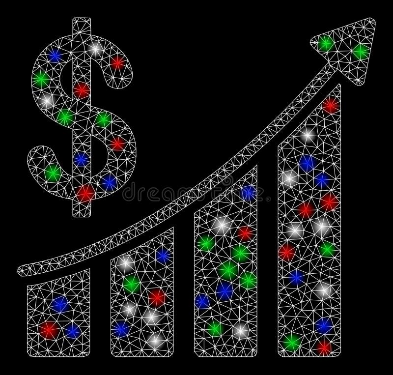 Bright Mesh Network Sales Trend with Light Spots Stock Vector ...