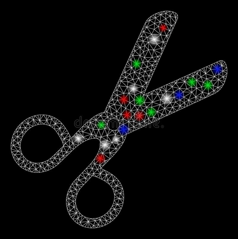Bright Mesh Network Scissors with Light Spots Stock Illustration ...
