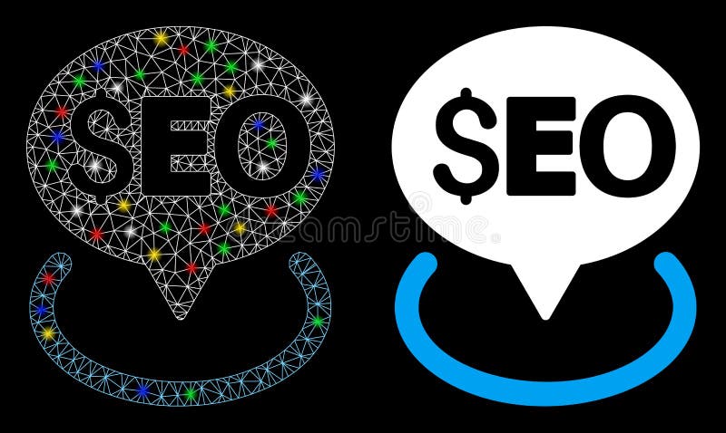 Bright Mesh Network Seo Geotargeting Icon with Light Spots Stock Vector ...