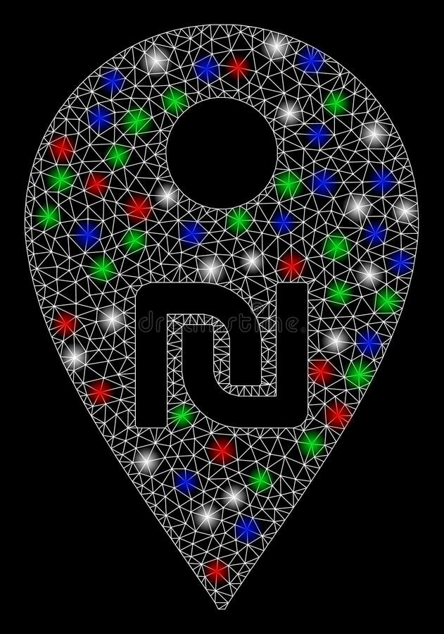 Bright Mesh Network Shekel Map Marker with Flash Spots Stock Vector ...