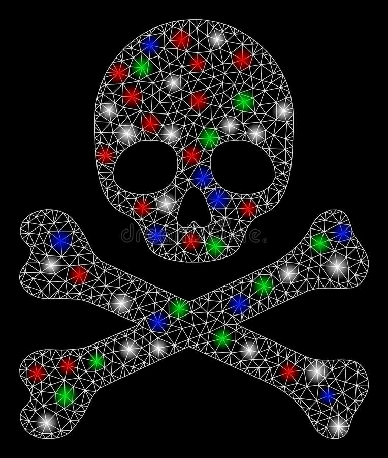 Bright Mesh Network Skull and Crossbones with Flare Spots Stock Vector ... Bright Mesh Network Skull and Crossbones with Flare Spots Stock Vector ...