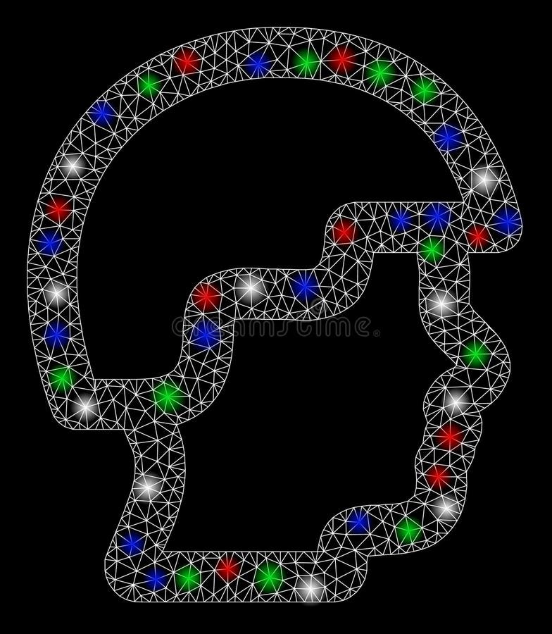 Bright Mesh Network Soldier Head with Flash Spots Stock Vector ...