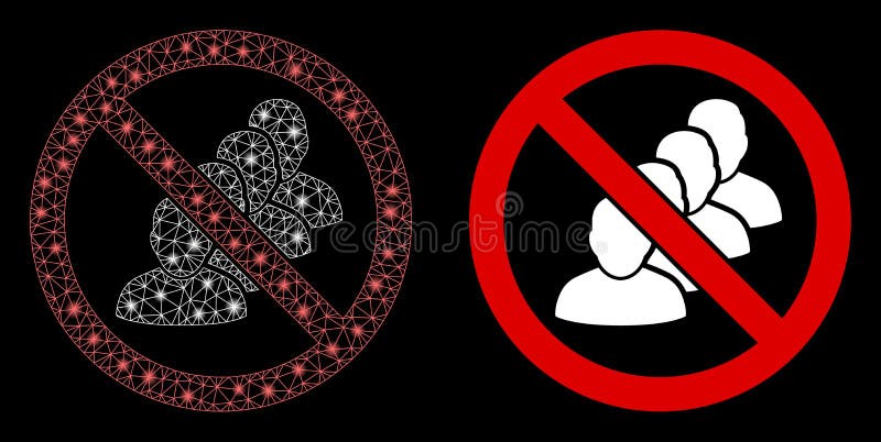 Bright Mesh Network Stop People Queue with Light Spots Stock ...