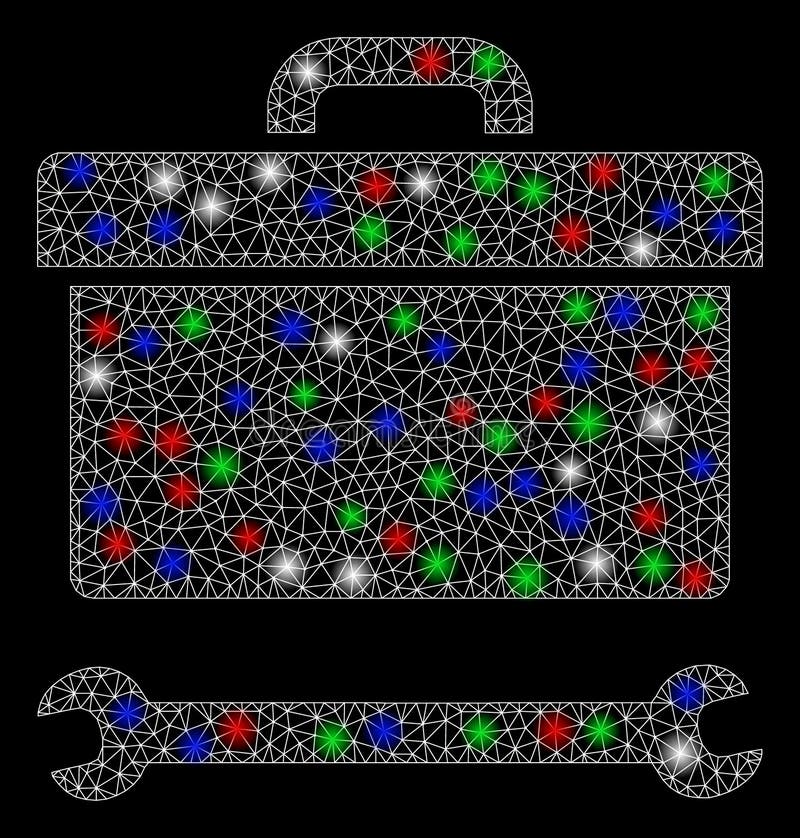 Bright Mesh Network Toolbox with Flare Spots Stock Vector ...
