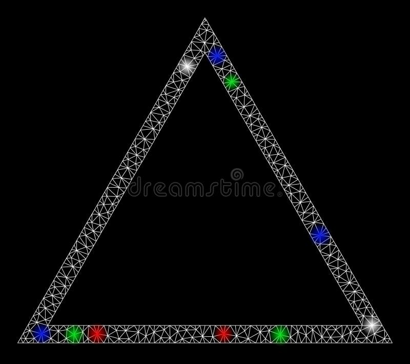 Bright Mesh Network Triangle Frame with Light Spots Stock Illustration ...