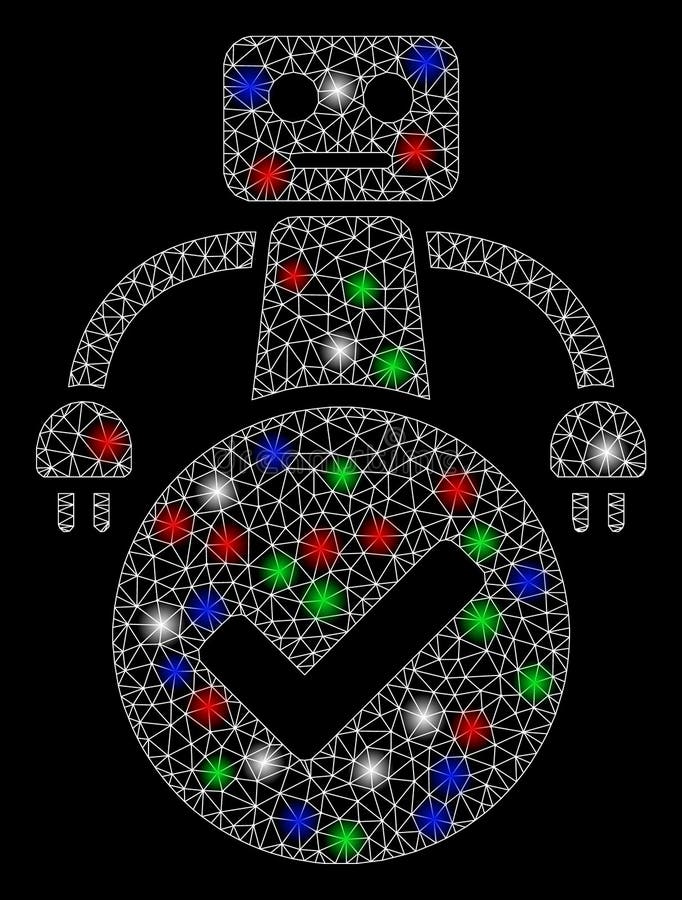 Bright Mesh Network Valid Robot with Flash Spots Stock Vector ...