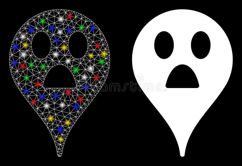 Bright Mesh Network Wonder Smiley Map Marker Icon with Flash Spots ...