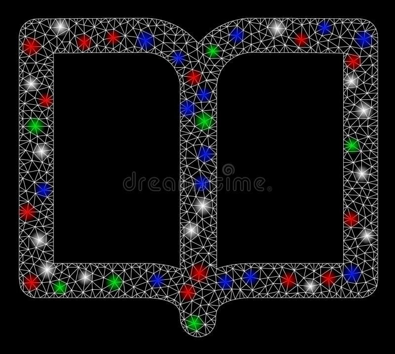 Bright Mesh 2D Open Book with Flash Spots Stock Vector - Illustration ...