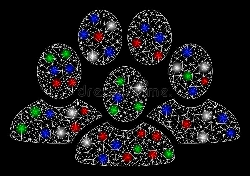 Bright Mesh 2D People Crowd with Flare Spots Stock Vector ...