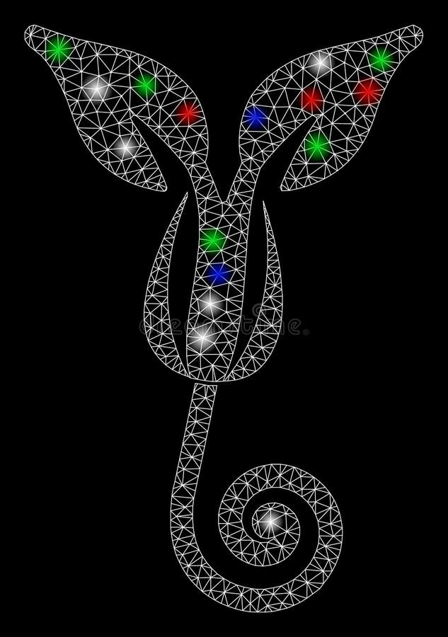 Bright Mesh 2D Plant Sprout with Flash Spots Stock Vector ...