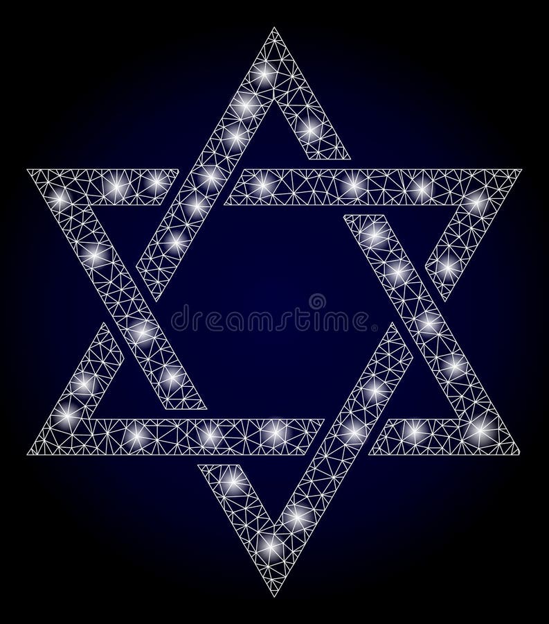 Bright Web Network David Star with Light Spots Stock Vector ...