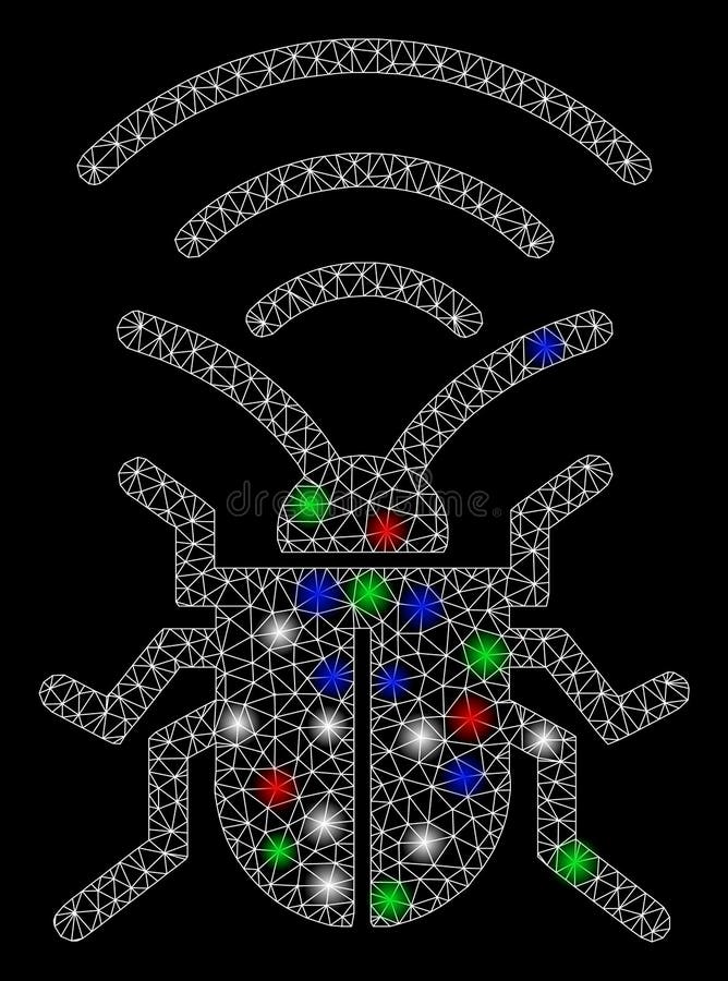 Bright Mesh Carcass Radio Bug with Flare Spots Stock Vector ...