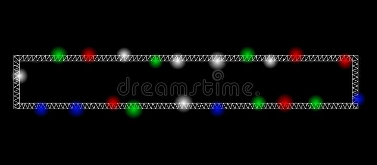 Bright Mesh 2D Rectangle Frame with Light Spots Stock Vector ...