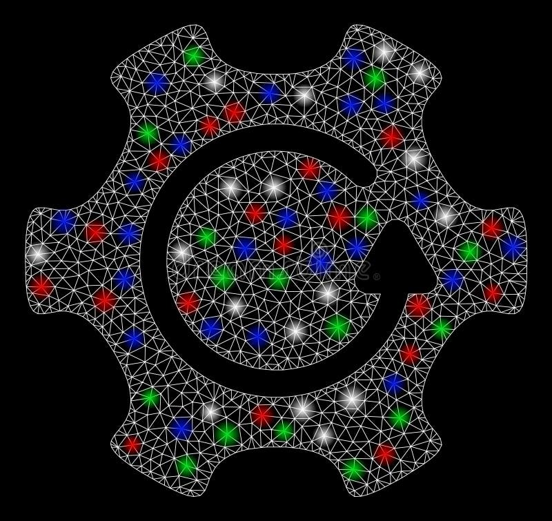 Bright Mesh 2D Rotate Gear with Flare Spots Stock Vector - Illustration ...