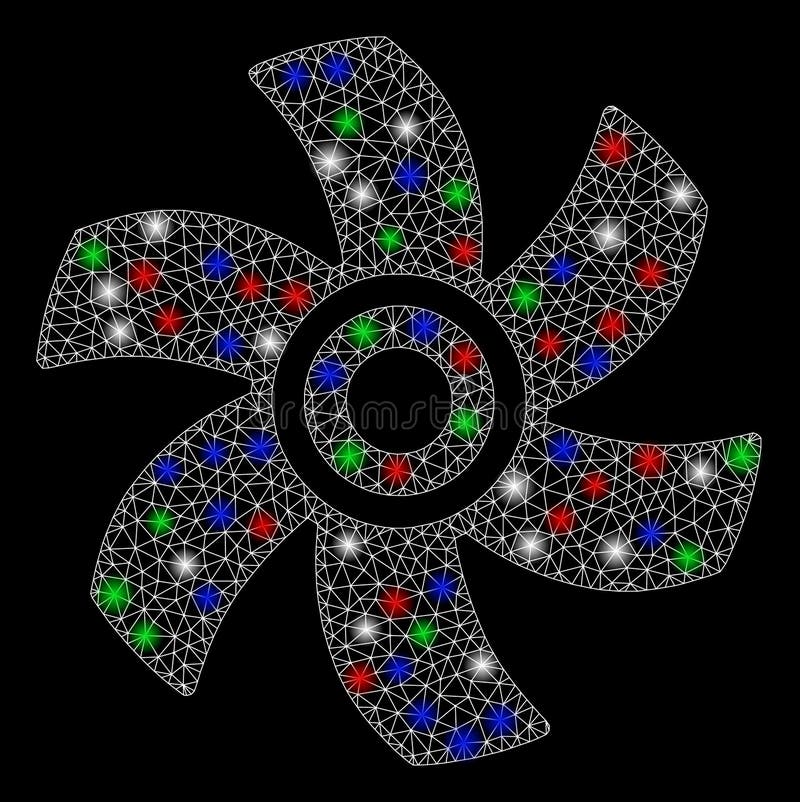 Bright Mesh Network Rotor with Flare Spots Stock Vector - Illustration ...