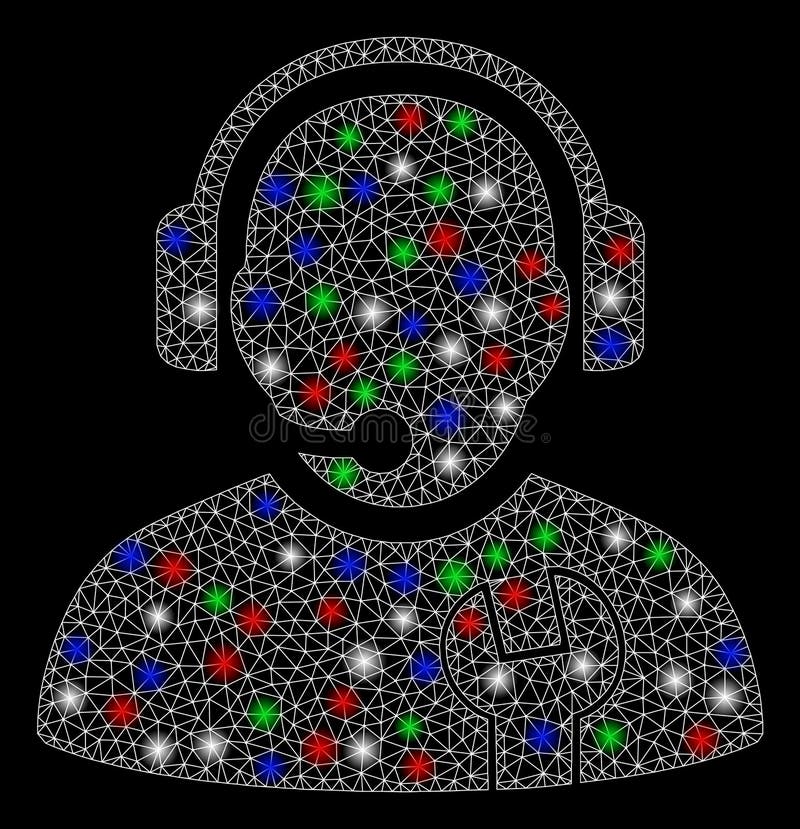 Bright Mesh 2D Service Operator with Flash Spots Stock Vector ...