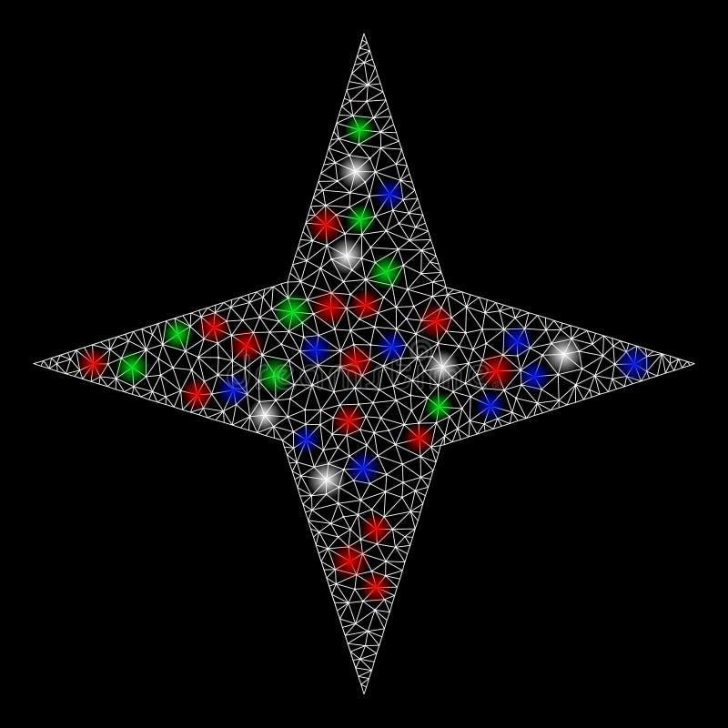 Bright Mesh Network Space Star with Flash Spots Stock Vector ...