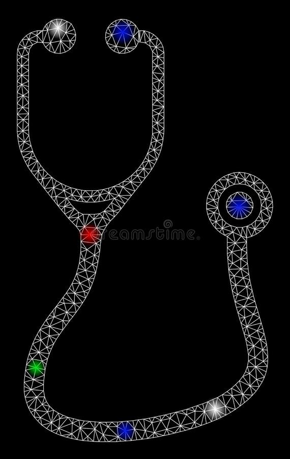 Bright Mesh 2D Stethoscope with Flash Spots Stock Vector - Illustration ...