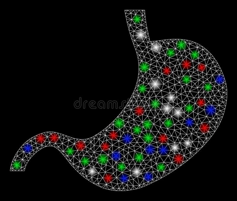 Bright Mesh 2D Stomach with Flash Spots Stock Vector - Illustration of ...