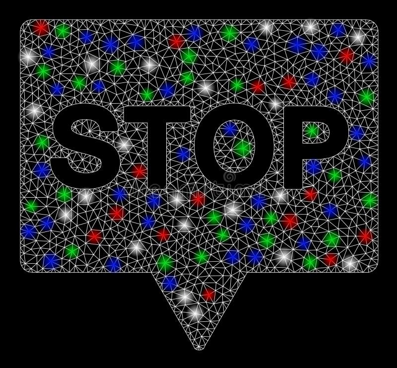 Bright Mesh Network Stop Banner with Light Spots Stock Vector ...