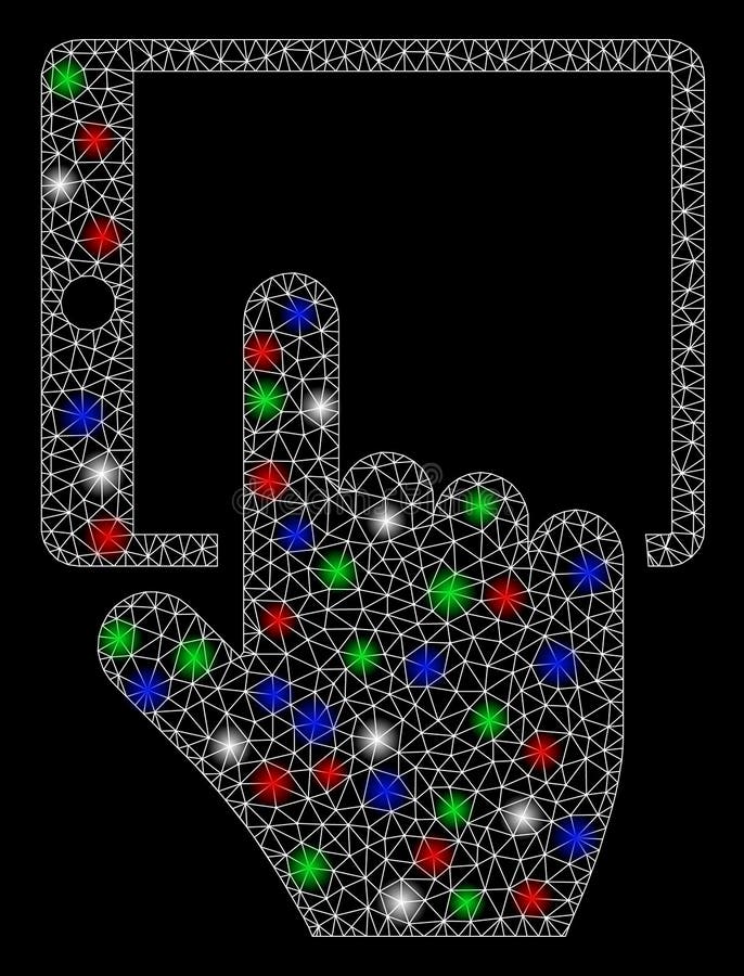 Bright Mesh Network Tablet Point with Flare Spots Stock Vector ...