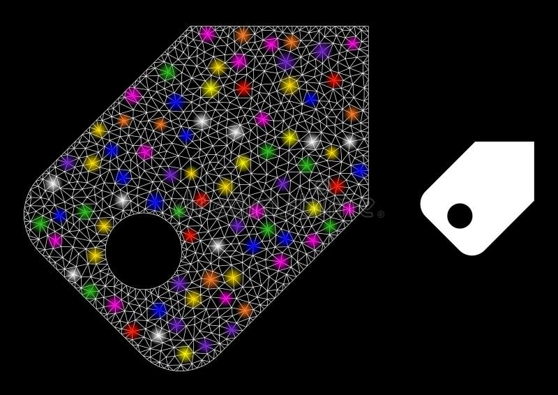 Bright Net Tag Icon with Constellation Color Lightspots Stock Vector ...