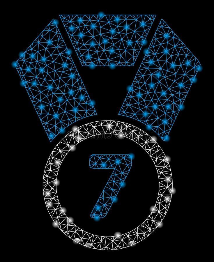 Bright Mesh Carcass 7Th Place Medal with Flare Spots Stock Vector ...