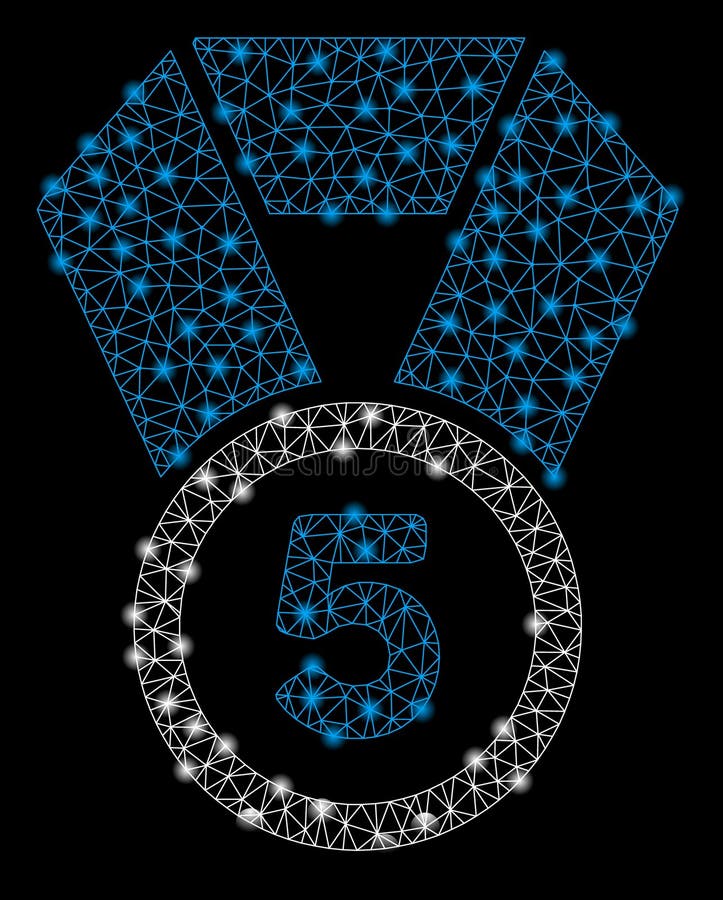 Bright Mesh Carcass 5Th Place Medal with Flash Spots Stock Vector ...