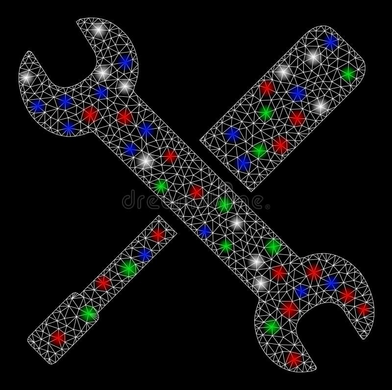 Bright Mesh Carcass Tools with Light Spots Stock Vector - Illustration ...