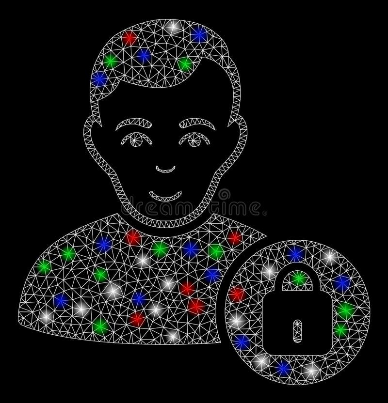 Bright Mesh 2D User Lock with Flash Spots Stock Vector - Illustration ...