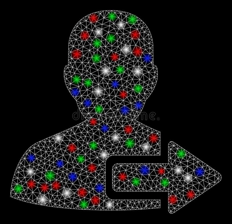 Bright Mesh 2D User Logout Arrow with Flash Spots Stock Vector ...