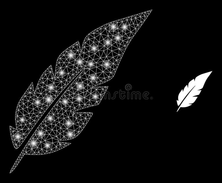 Polygonal 2D Mesh Feather with Glare Spots Stock Vector - Illustration ...