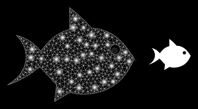 Polygonal Wire Frame Mesh Fish with Magic Stock Vector - Illustration ...