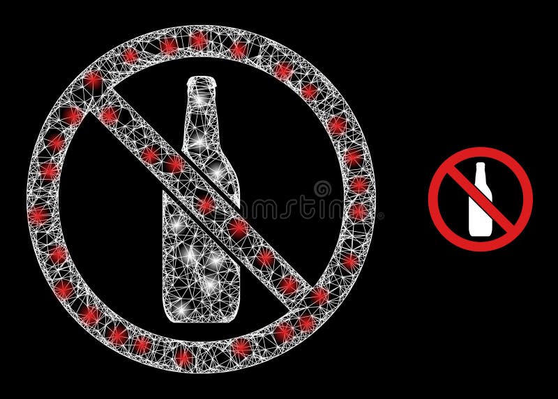 Polygonal Network Mesh Forbidden Beer with Lightspots Stock Vector ...