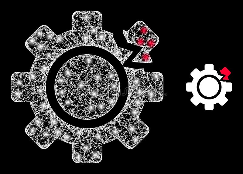 Polygonal Network Mesh Gear Break with Magic Stock Vector ...