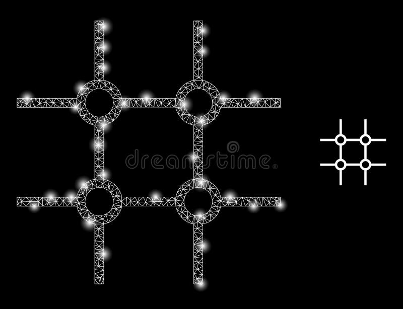 Polygonal 2D Mesh Incomplete Square Grid with Glare Spots Stock Vector ...