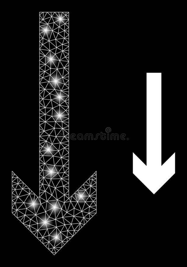 Polygonal Carcass Mesh Move Down with Lightspots Stock Vector ...