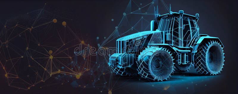 Bright Mesh Wheeled Tractor with Glare Effect. White Wire Carcass ...