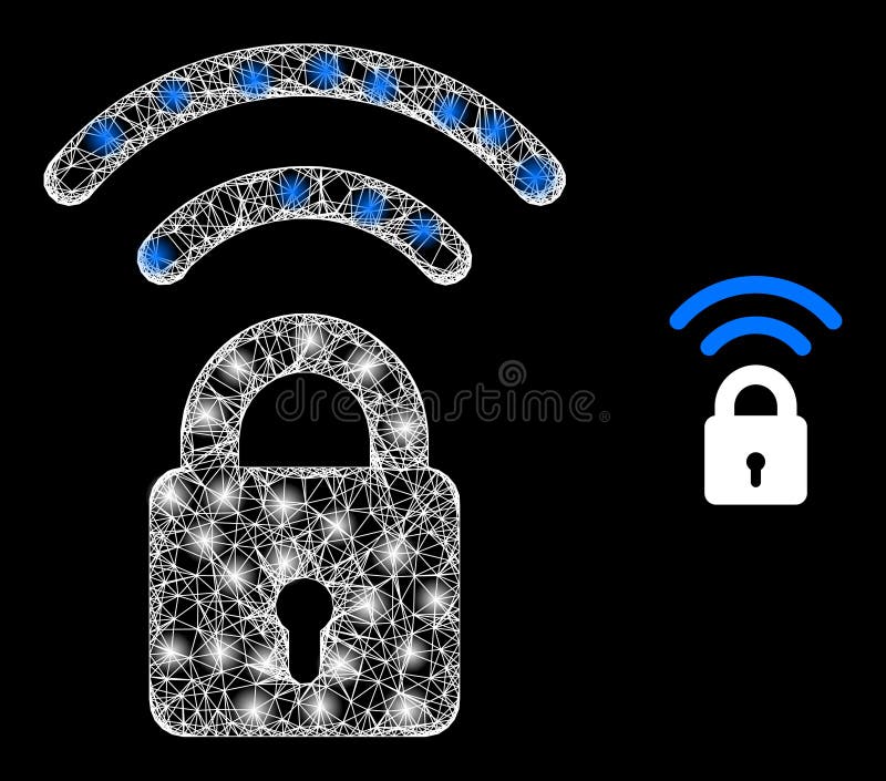 Bright Mesh Wi-Fi Lock with Bright Light Spots Stock Vector ...