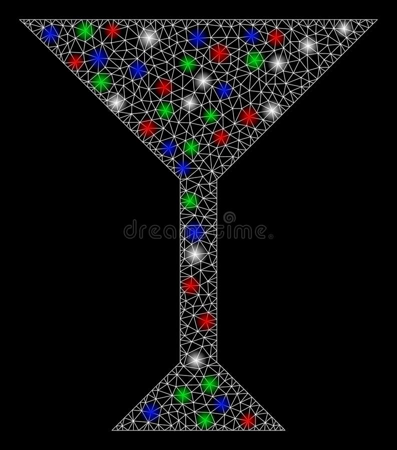 Bright Mesh 2D Wine Glass with Light Spots Stock Vector - Illustration ...
