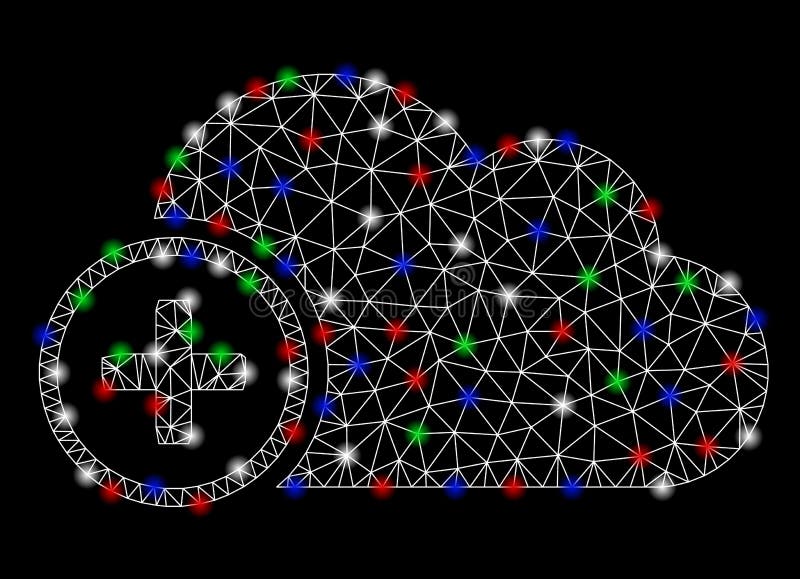 Bright Mesh Wire Frame Add Cloud with Light Spots Stock Vector ...