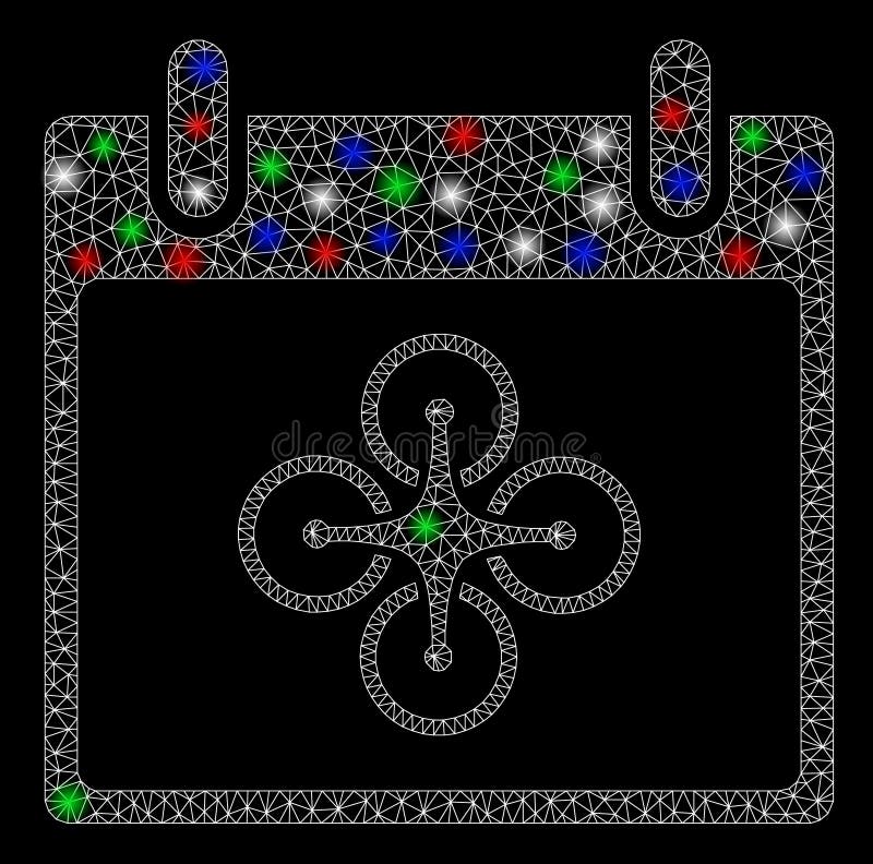 Bright Mesh Wire Frame Airdrone Calendar Day with Light Spots Stock ...